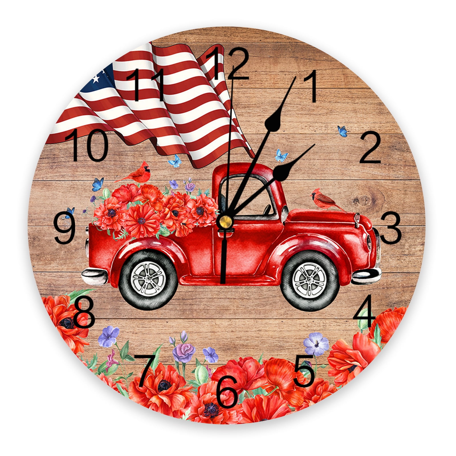 Poppy Flower Daisy Wall Clock Modern Design Clocks Wall Hanging Home ...