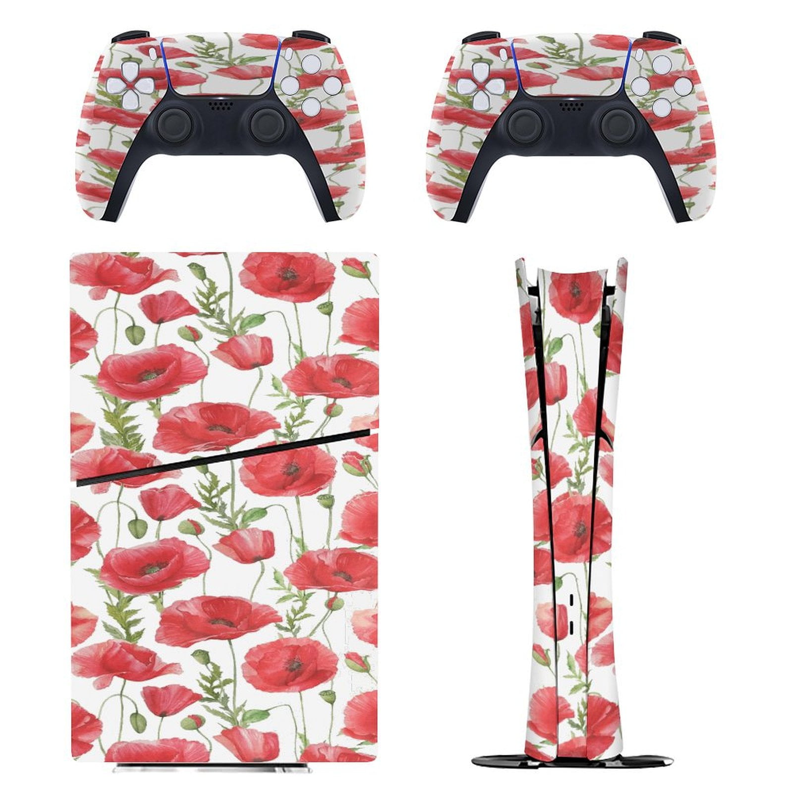 Poppy Flower Draw PS5/PS5 Pro/PS5 Slim Digital Disc Skin Sticker For ...