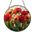 Poppy Flower Stained Glass Suncatcher Window Decor, Decorative ...