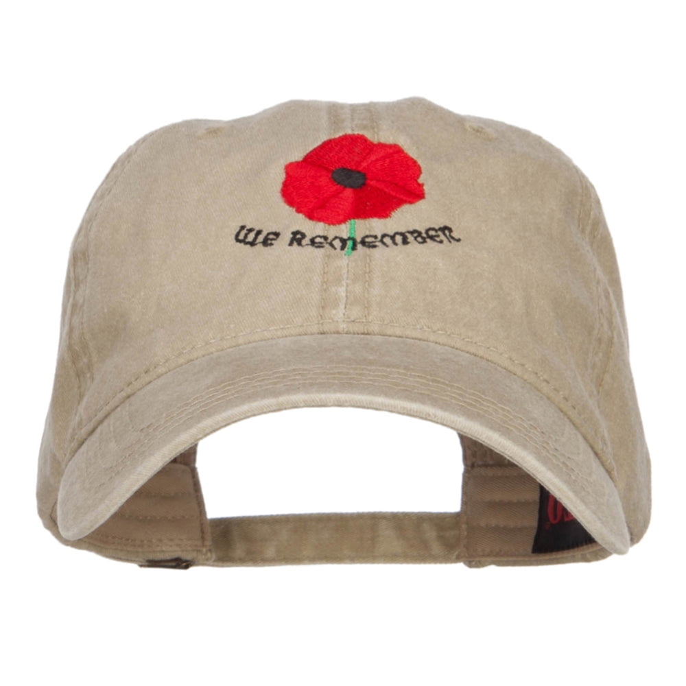 Poppy Flower We Remember Embroidered Cap - Khaki OSFM - Walmart.com