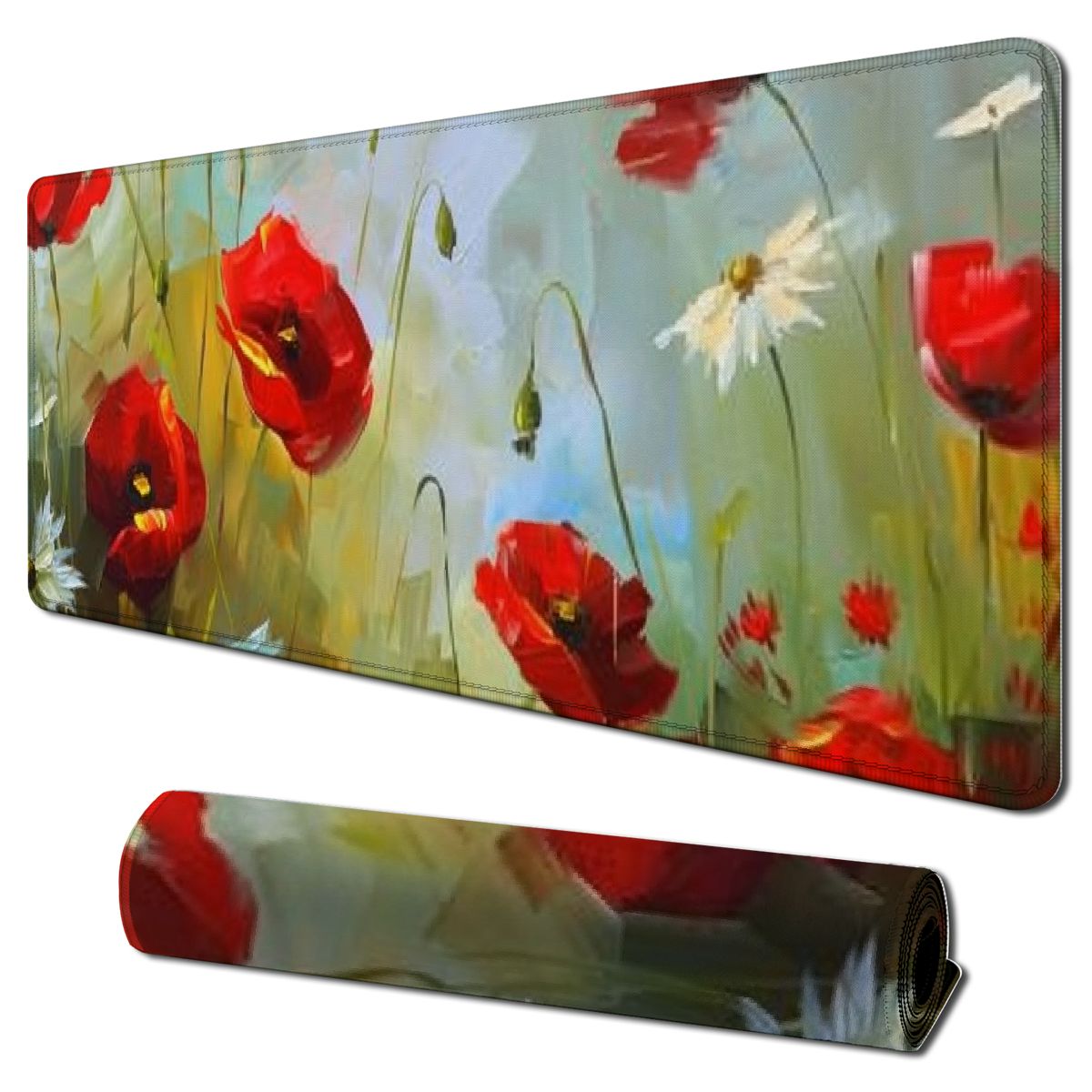 Poppy Flowers Oil Painting Large Mouse Pad Gaming Mousepad - Walmart.com