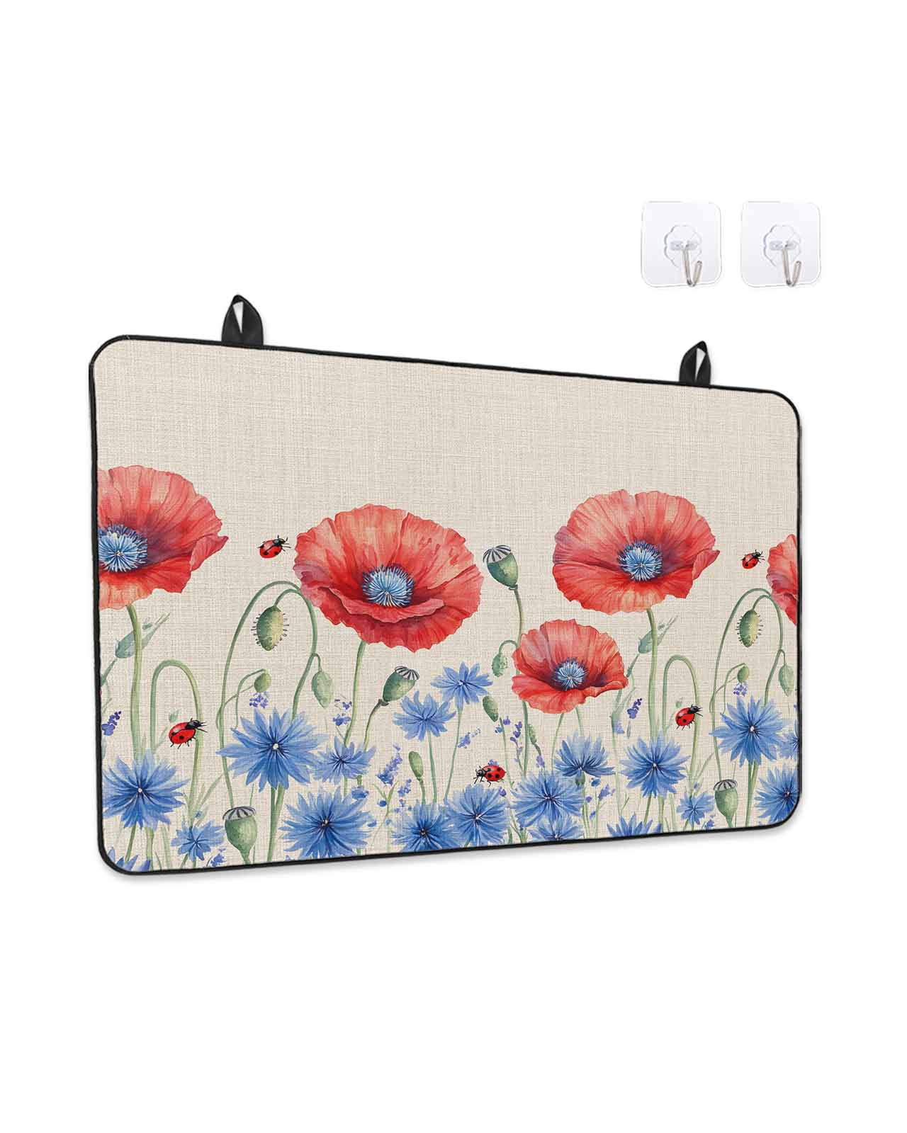 Poppy Flowers Stove Top Covers for Electric Stove, Kitchen Glass ...