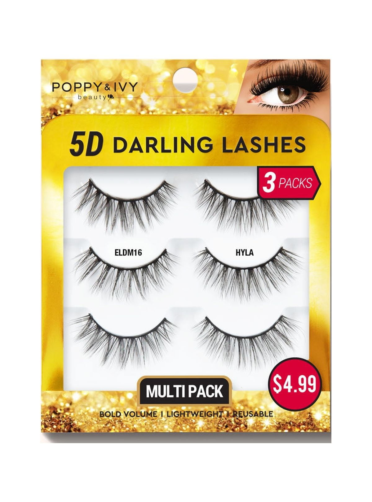 Poppy & IVY- 5D Darling Lashes Multipack - 3 Pairs - Walmart.com