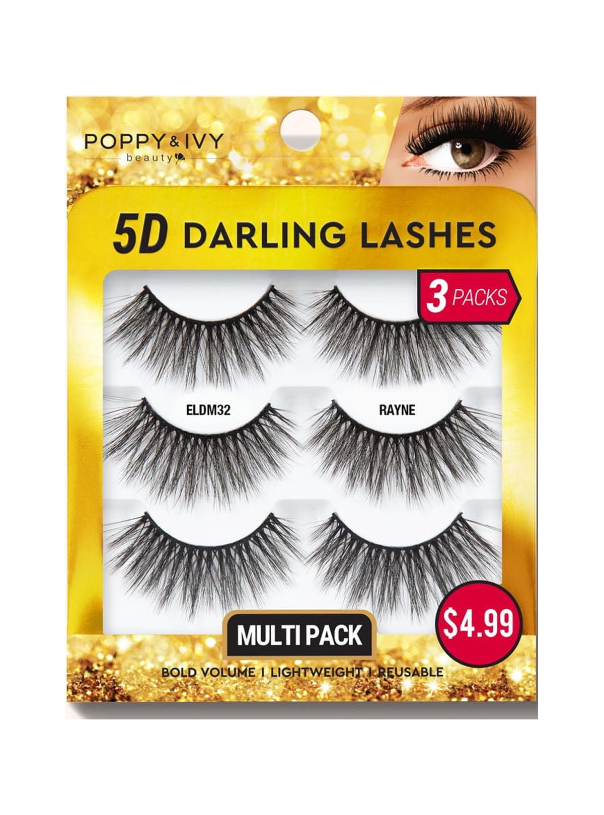 Poppy & IVY- 5D Darling Lashes Multipack - 3 Pairs - Walmart.com