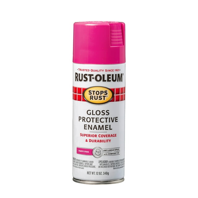 Poppy Pink, Rust-Oleum Stops Rust Gloss Protective Enamel Spray Paint ...