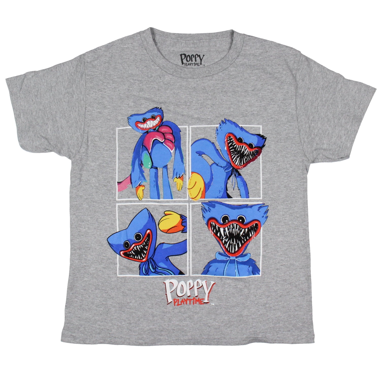Poppy Playtime Boys' Four Box Grid Character Design Kids Short Sleeve ...