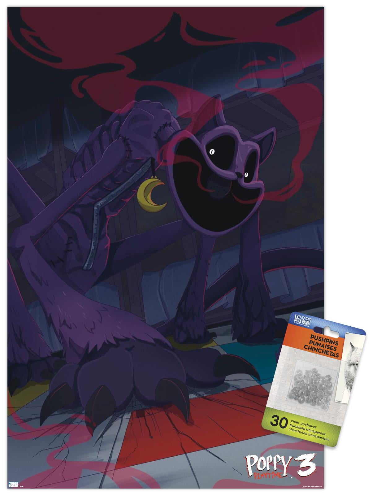Poppy Playtime: Chapter 3 - CatNap Wall Poster with Push Pins, 14.725 ...