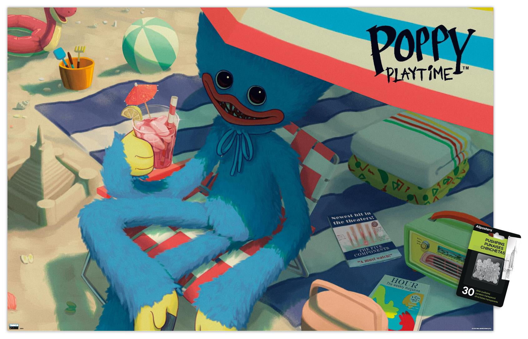 Poppy Playtime: Chapter 4 - Beach Huggy Wuggy Wall Poster with Push ...