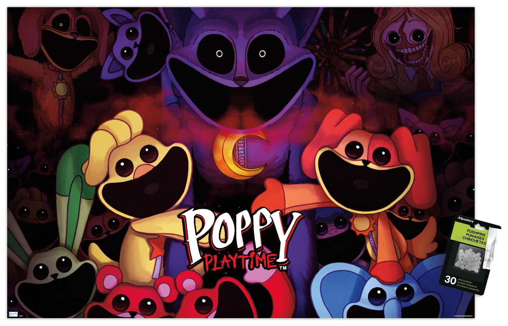 Poppy Playtime: Chapter 4 - CatNap Wall Poster with Pushpins, 22.375" x ...