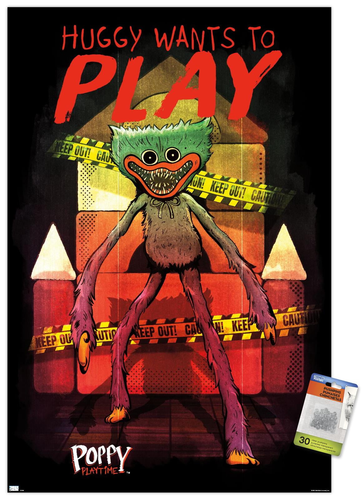 Poppy Playtime - Huggy Wants To Play Wall Poster with Push Pins, 22.375 ...