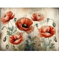 Poppy Retro Aluminum Sign 12"x16" Metal Sign Poppy Flower Wall Decor ...