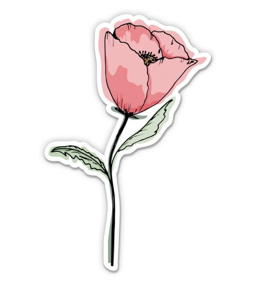 Poppy Simple Pretty - 12" Vinyl Sticker Waterproof Decal - Walmart.com