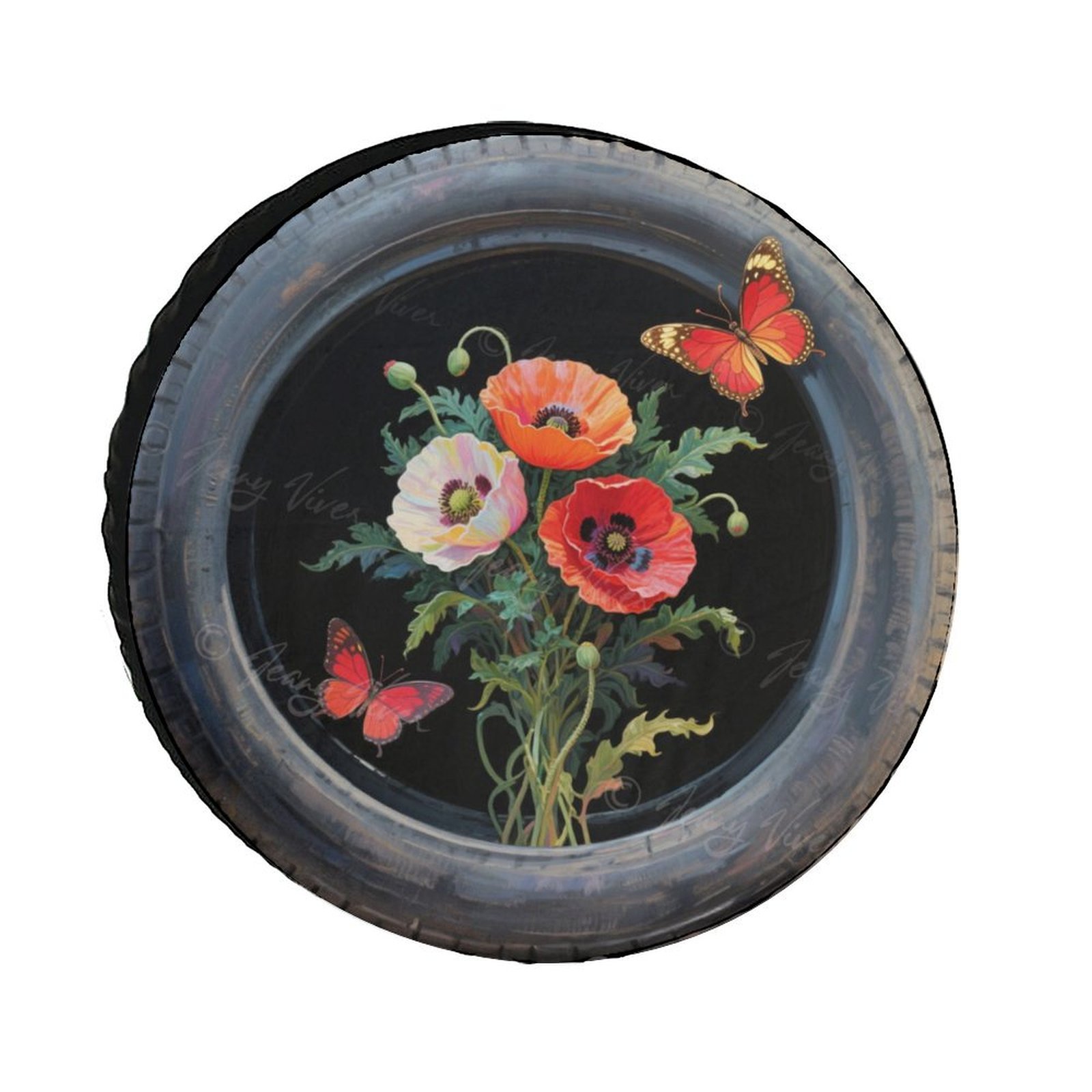Poppy Spare Tire Cover Wheel Protectors Weatherproof Universal Wheel ...