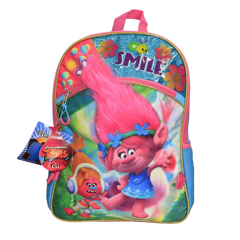 Poppy Trolls Backpack 16" School Bag or Travel Backpack with Lunch Bag ...