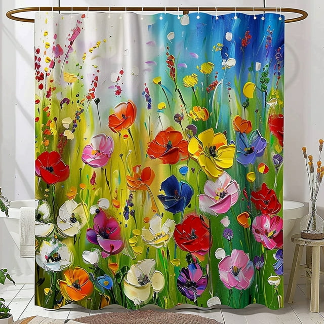 Poppy And Daisy Garden Shower Curtain Brighten Your Bathroom With A
