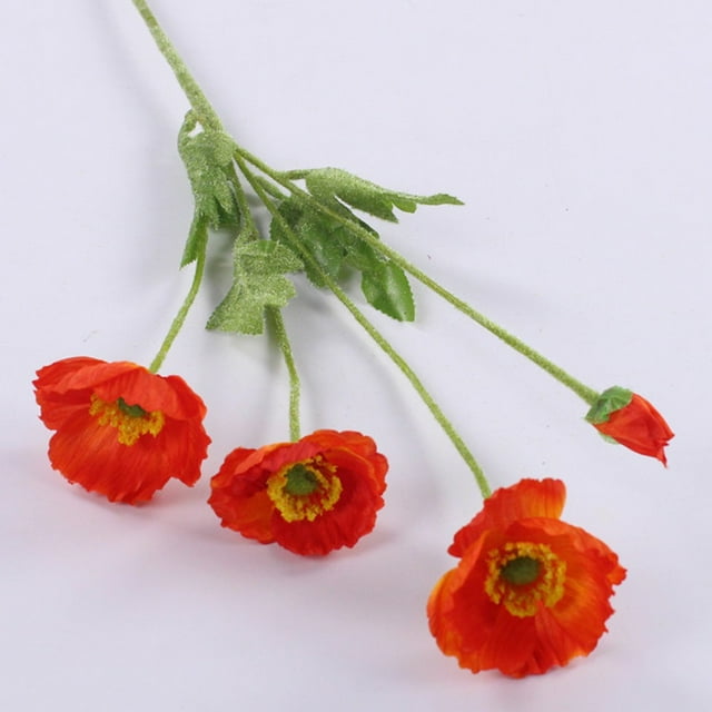 Poppy artificial flowers fake flowers wedding floral decoration plastic ...