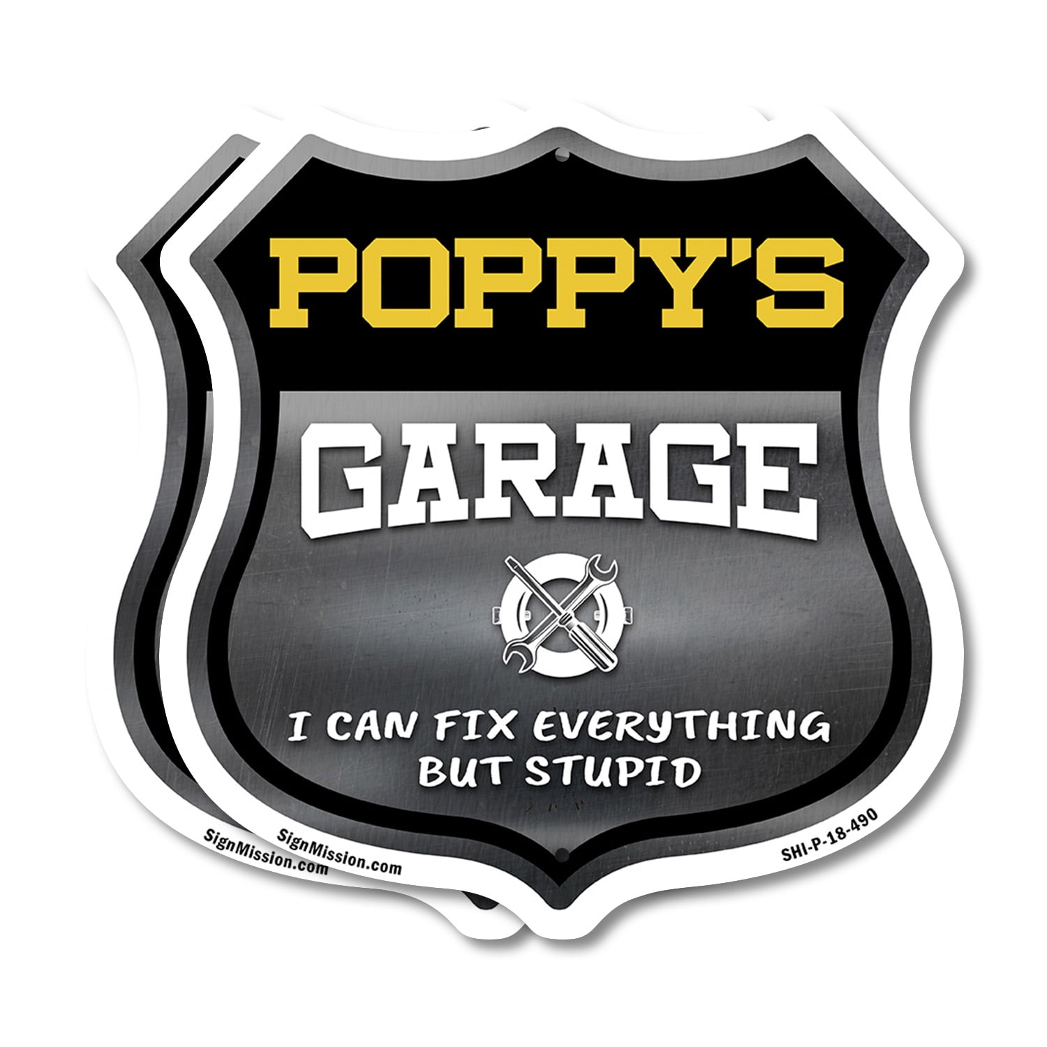 Poppy's Garage I Can Fix Everything But Stupid (2 Pack) 18 inch X 18 ...