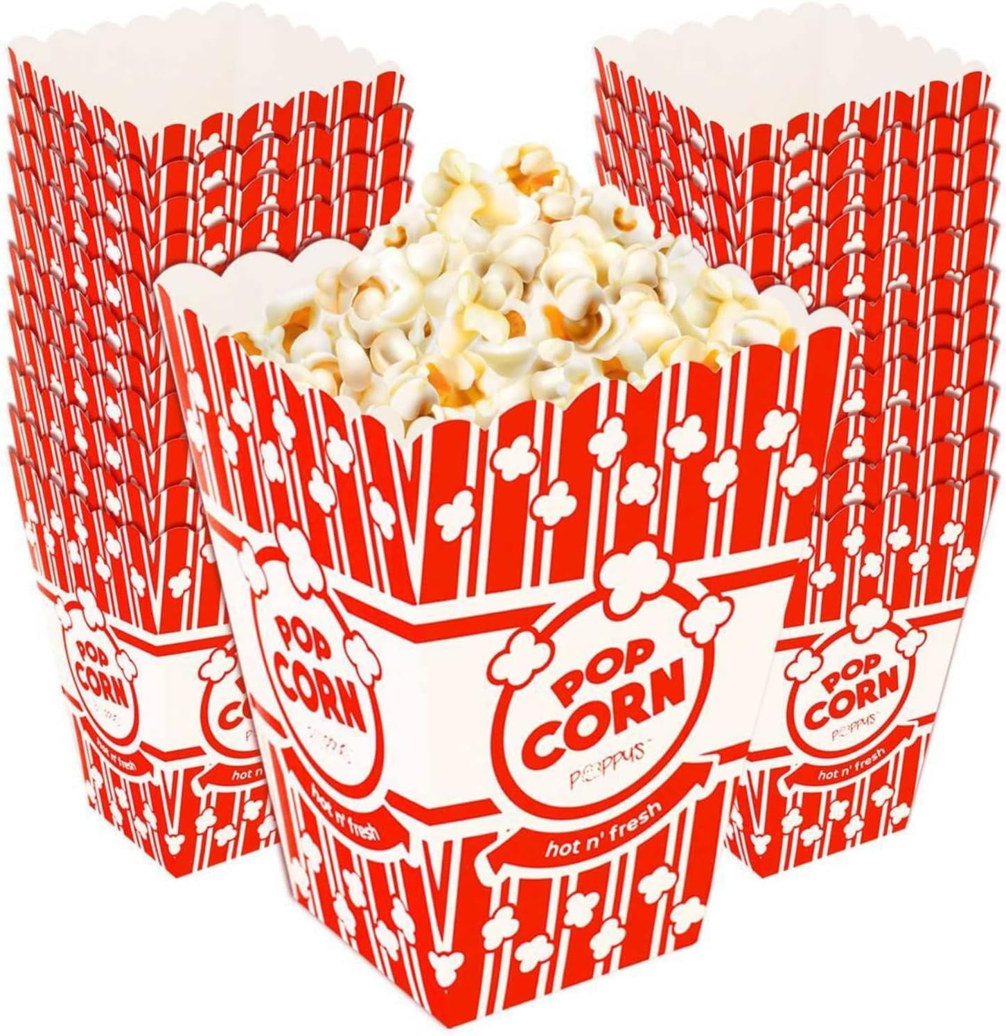 Poppy's Large Popcorn Boxes – 20 Pack 46 Oz Concession-Grade Popcorn ...