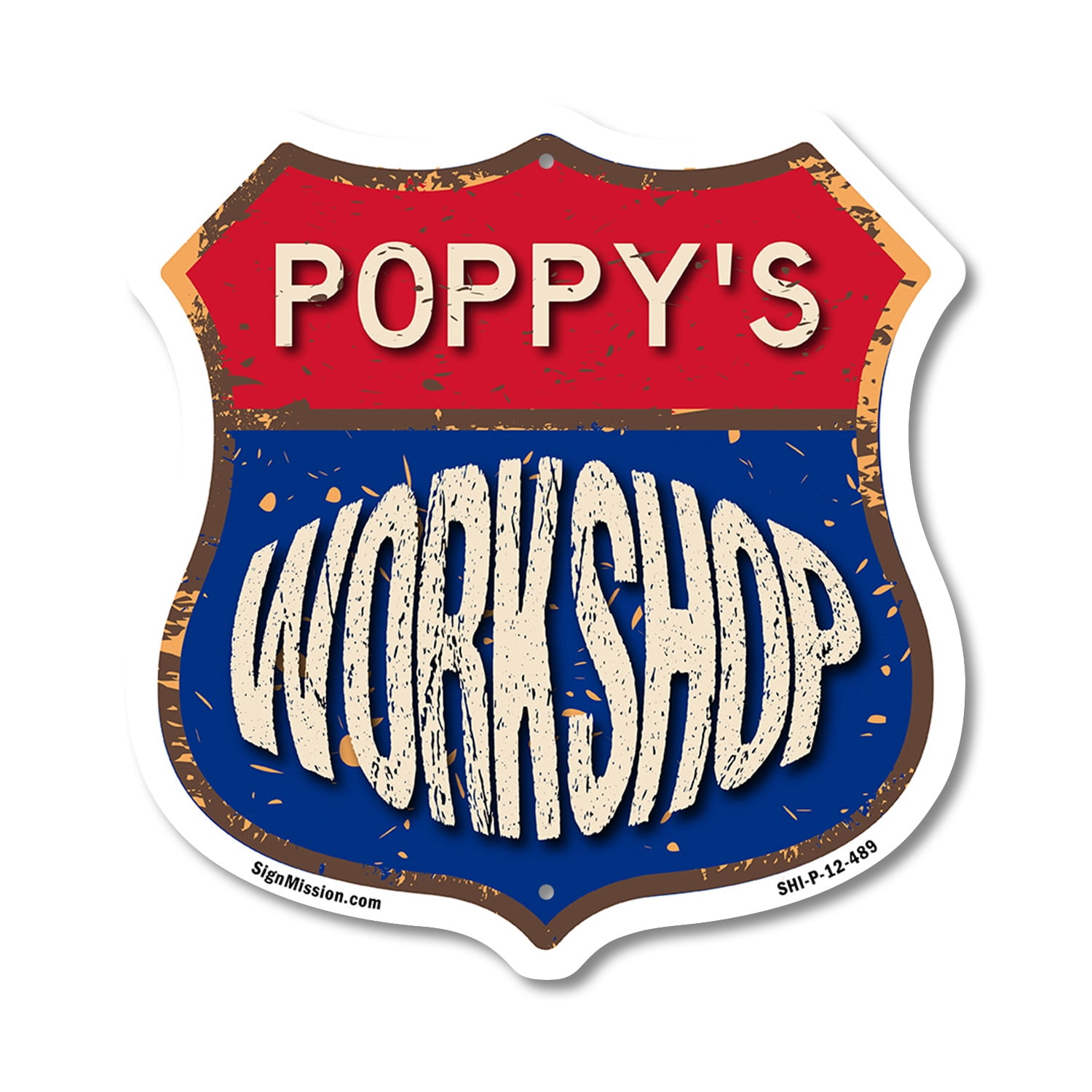 Poppy's Workshop 12 inch X 12 inch Shield Shaped Commercial Grade ...