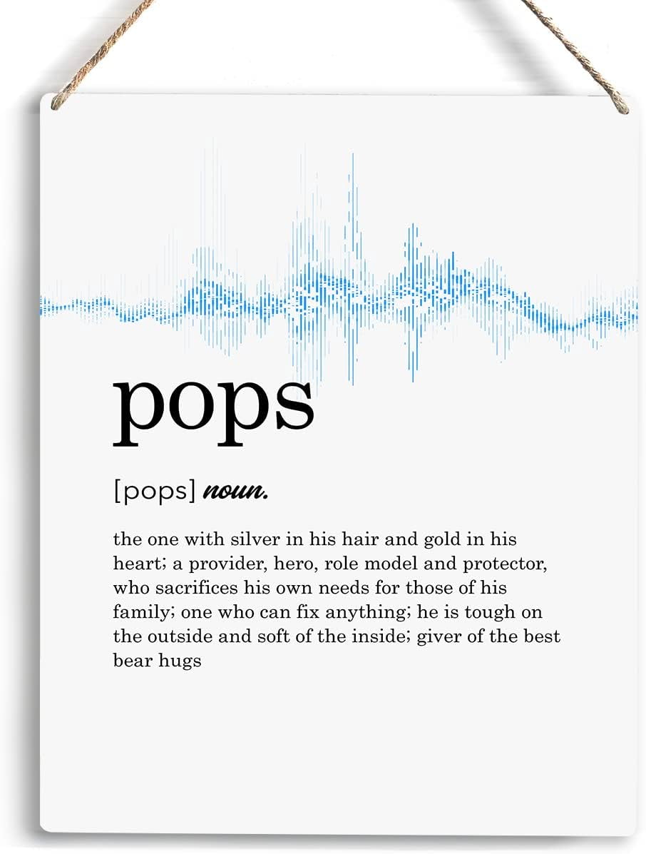 Pops Definition Wall Art Funny Wooden Hanging Sign Gift Ideas for Pop ...