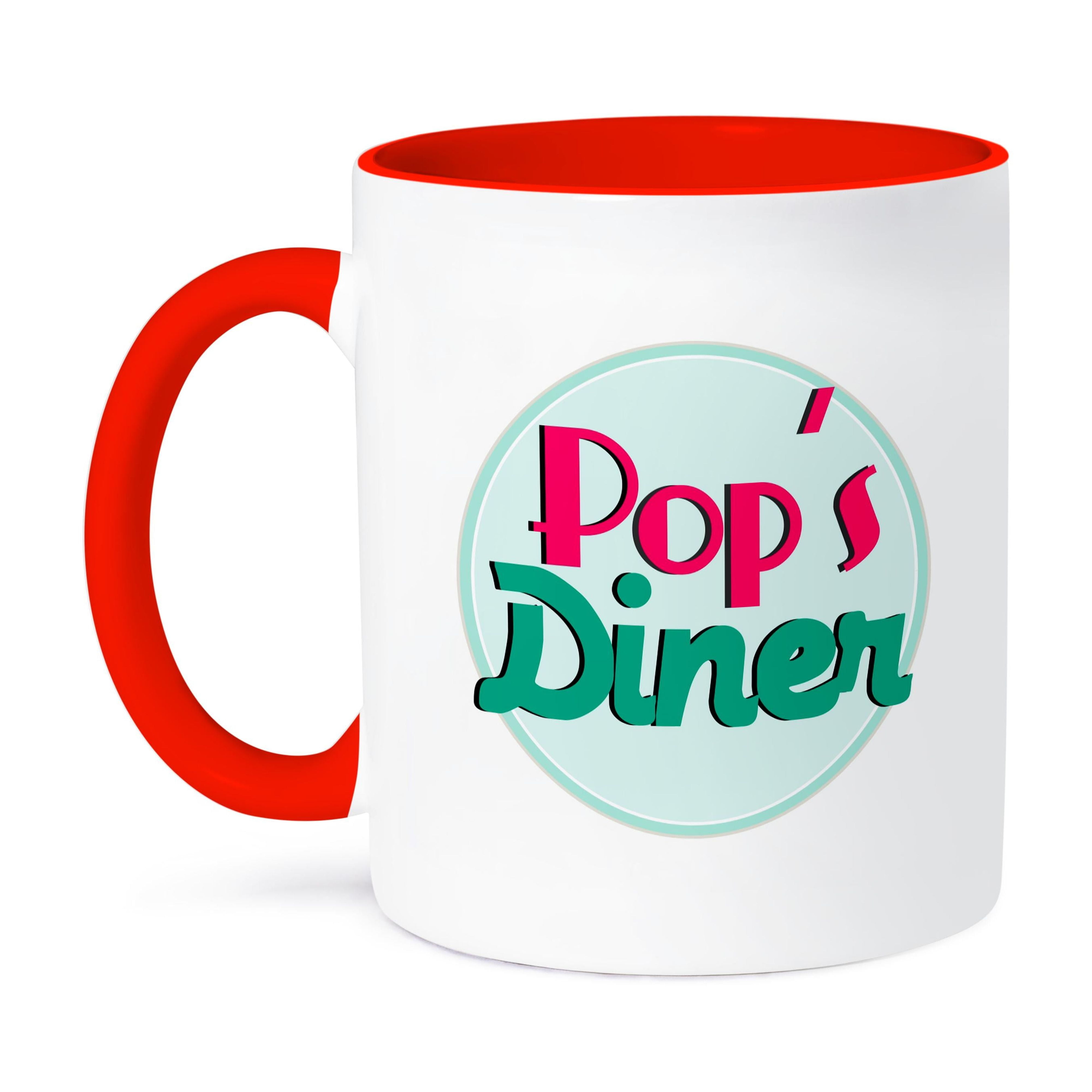 3dRose, Pops Diner on white - Retro hot pink turquoise teal blue 1950s ...
