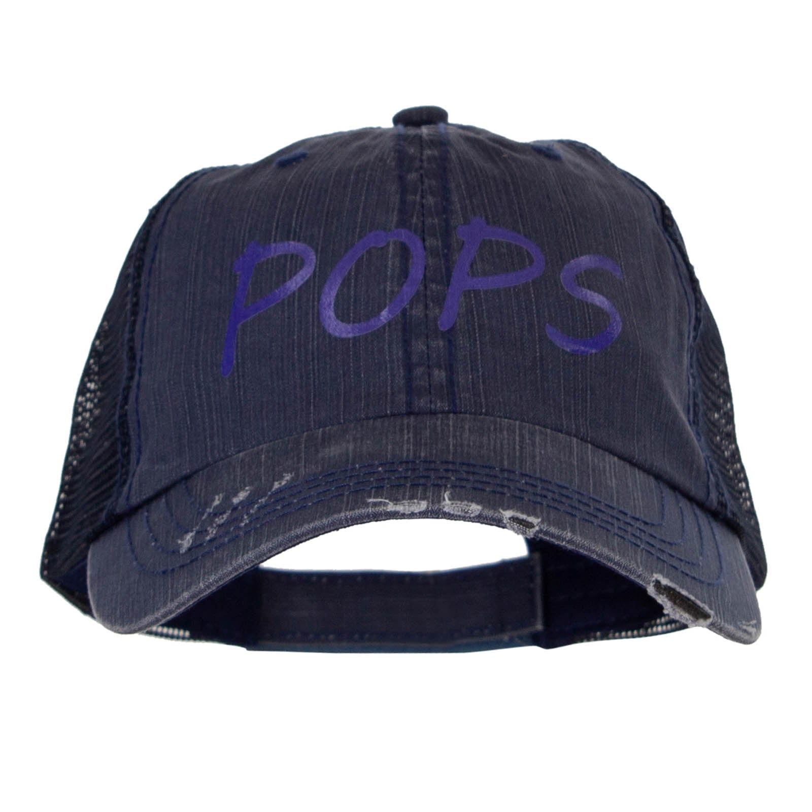 Pops! Heat Transfer Low Profile Special Cotton Mesh Cap - Navy OSFM ...
