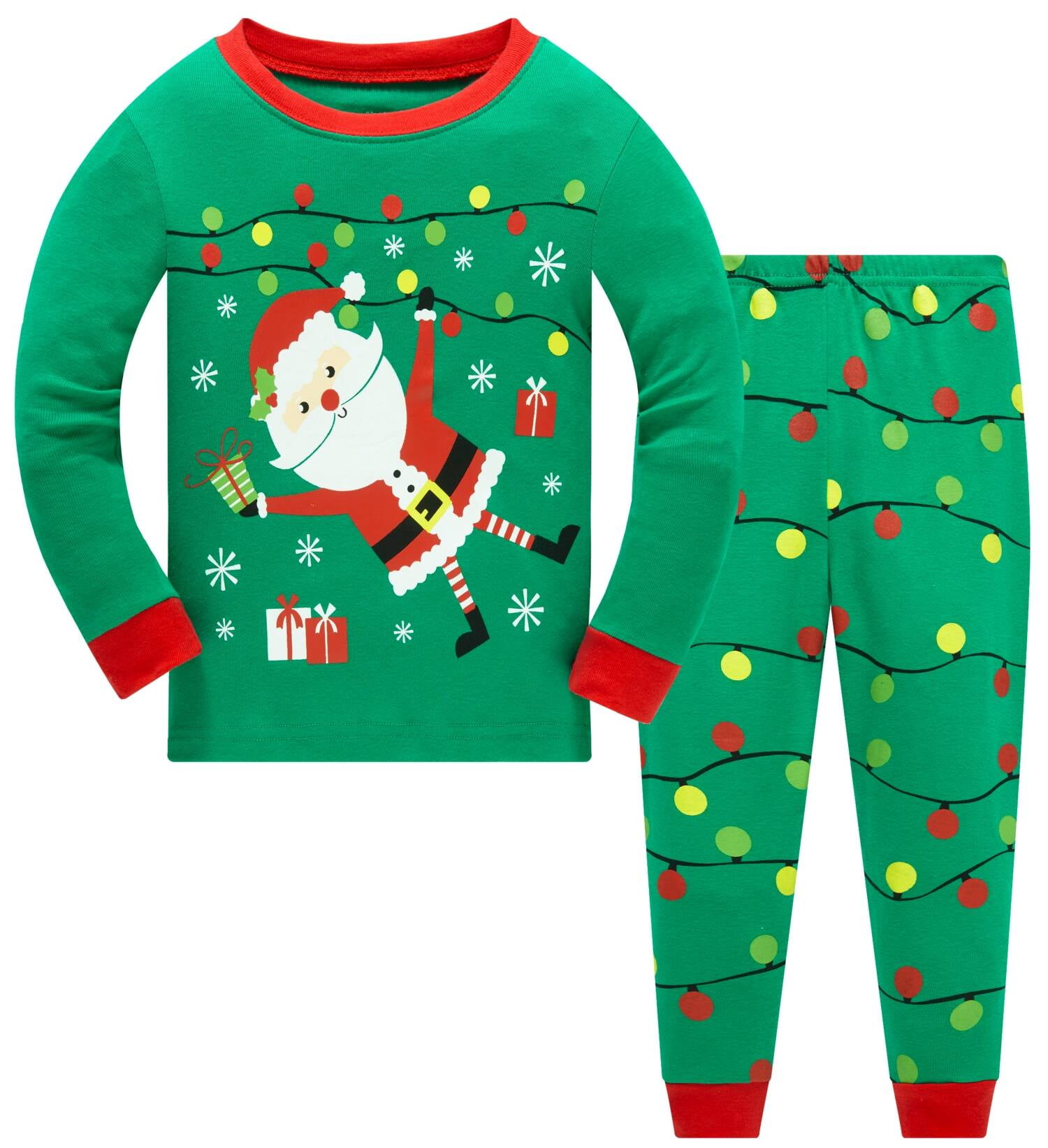 Popshion Baby Boys Christmas Pajamas Set 100% Cotton Xmas Sleepwear, 2 ...