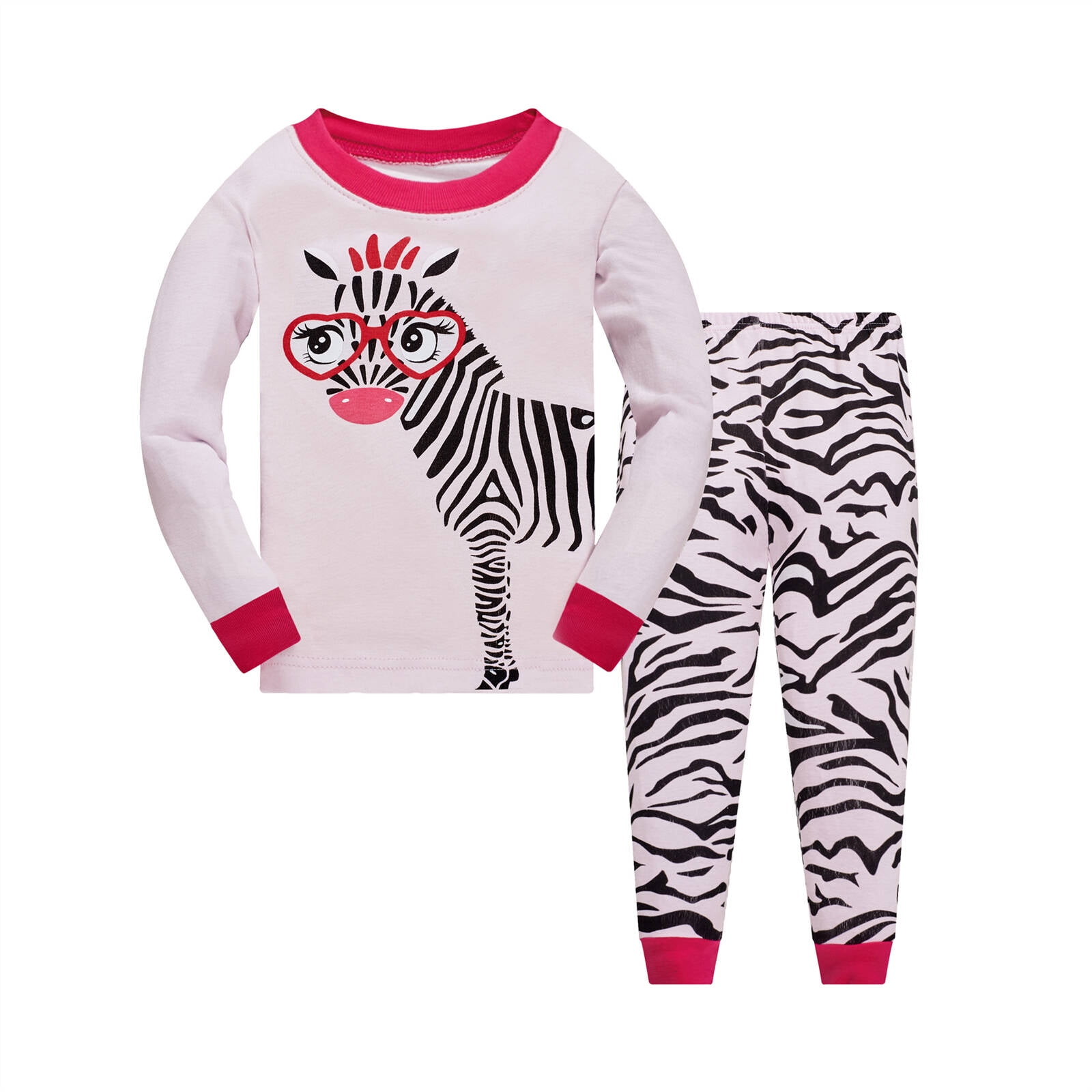 Popshion Baby Toddler Girl 2Pc Long Sleeve Shirts & Pants Zebra Pajamas ...