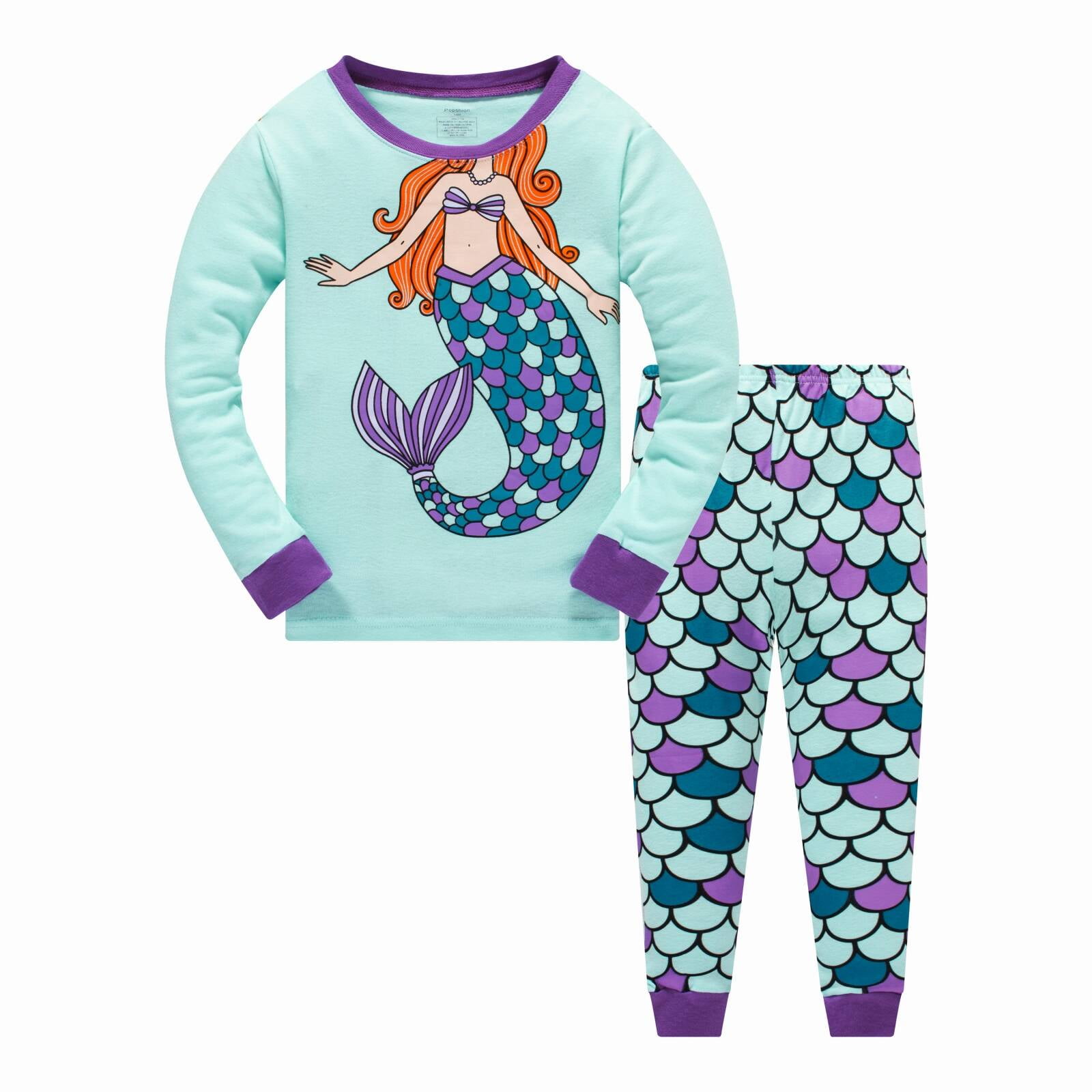 Popshion Toddler Baby Girls Mermaid Long Sleeve Top and Pants 100% ...