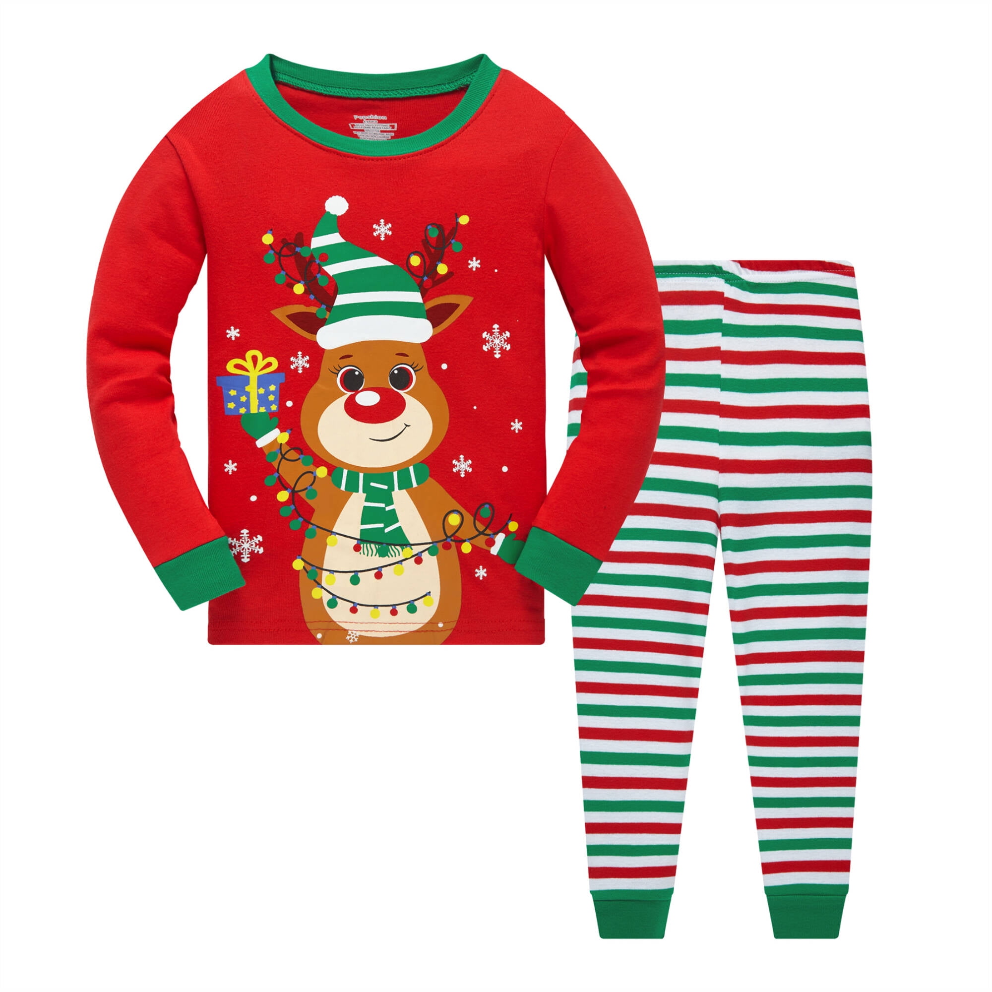 Popshion Toddler Boy 100% Cotton Christmas Pajamas Set Moose Pjs Size ...