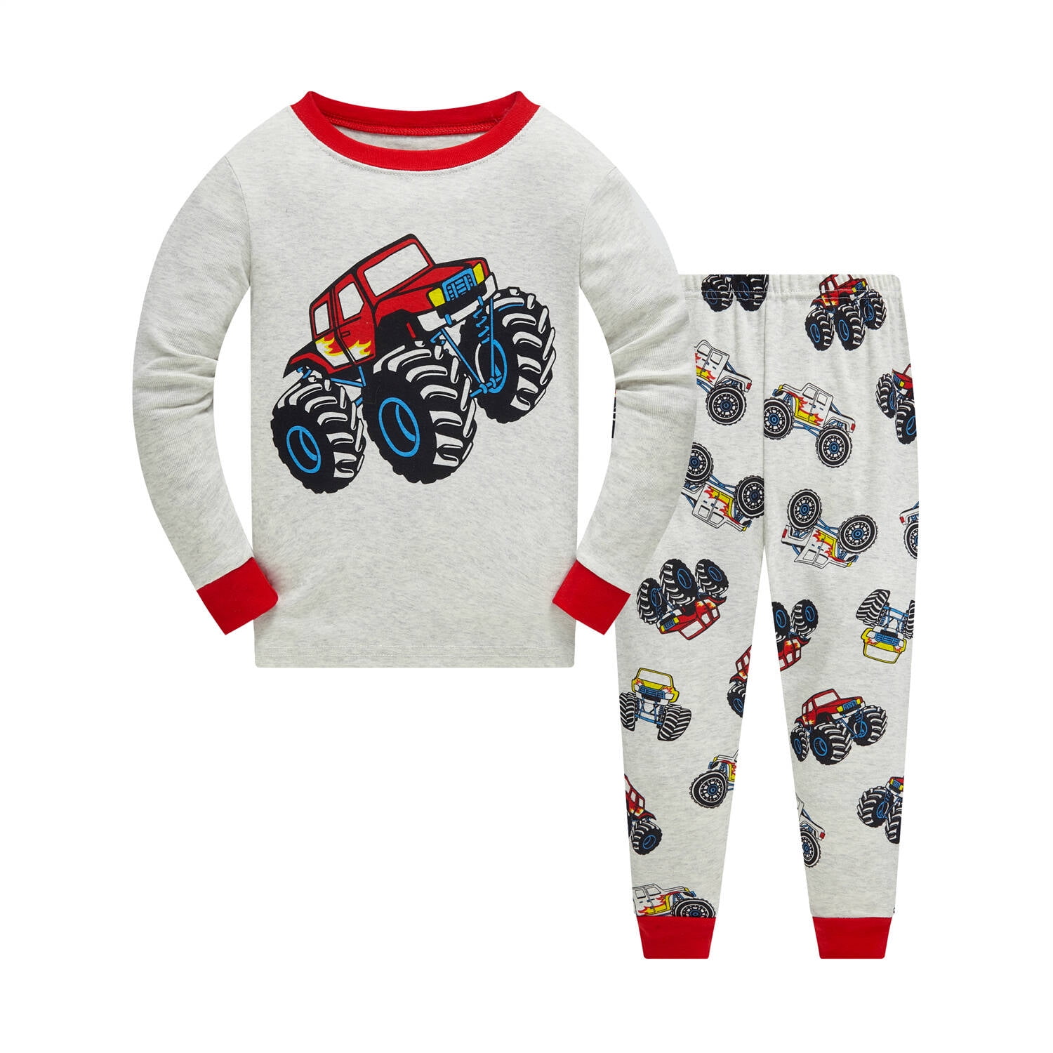 Popshion Toddler Boys Pajamas Set Off-Road Vehicle Graphic Kids 100% ...