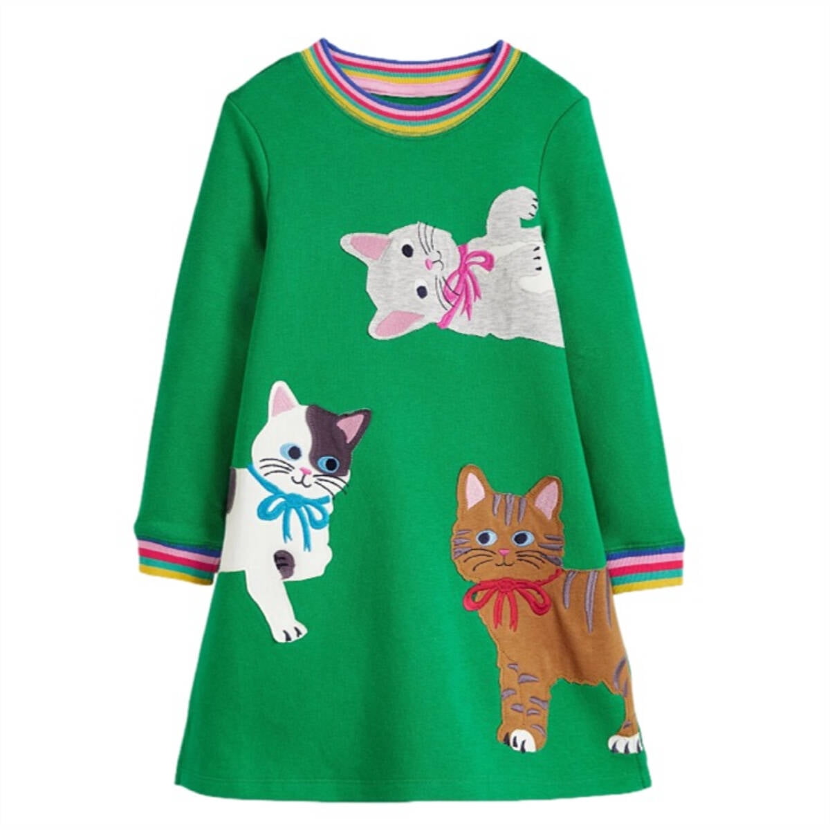 Popshion Toddler Girls Cat Dress Cotton Outfit Casual Dresses, Size 2T ...