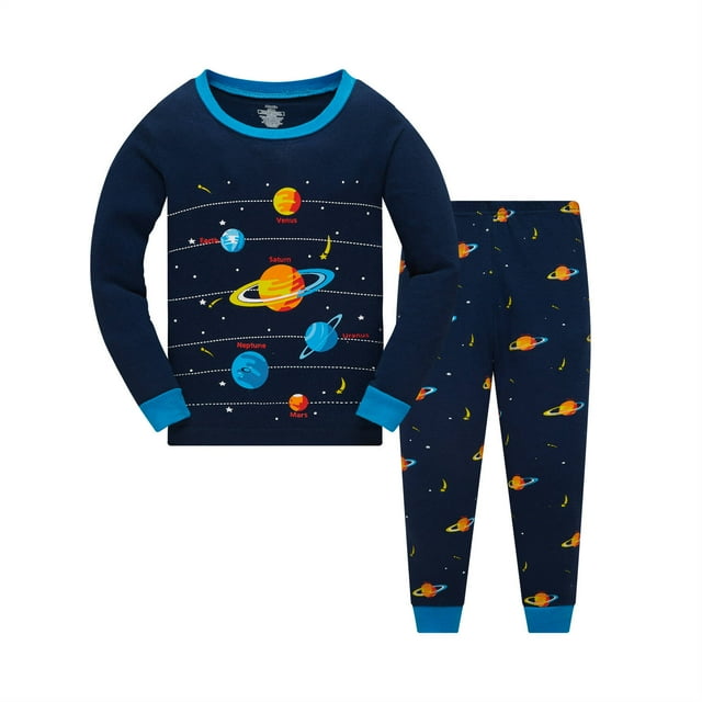Popshion Toddr Boys Space Pajamas Sets 100% Cotton 2 Piece Universe ...