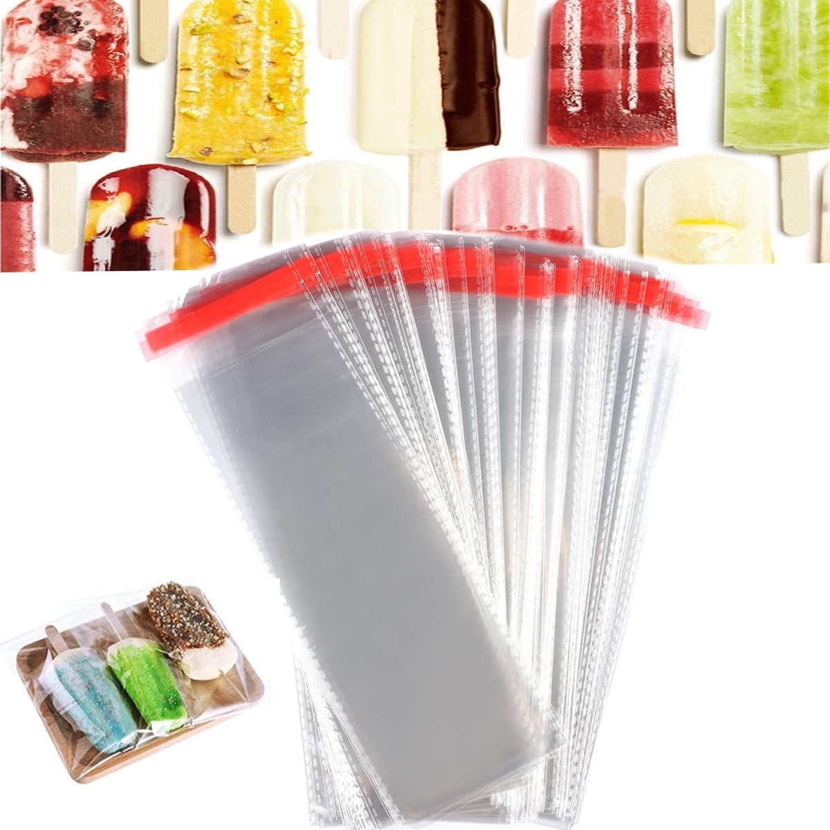 Popsicle Bags Ice Cream Bags Tutuviw 400 Pack Clear Ice Pop Bags,Thick ...