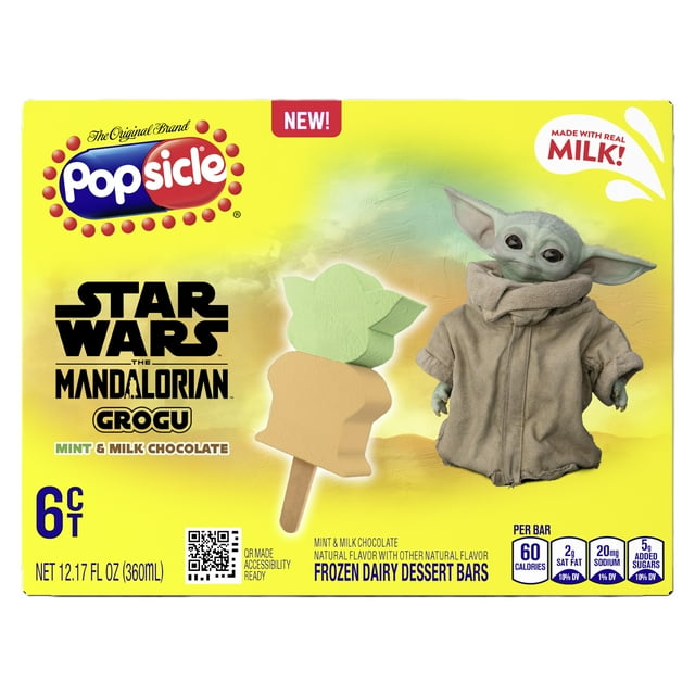 Popsicle Star Wars the Mandalorian Grogu Mint and Chocolate Ice Cream ...