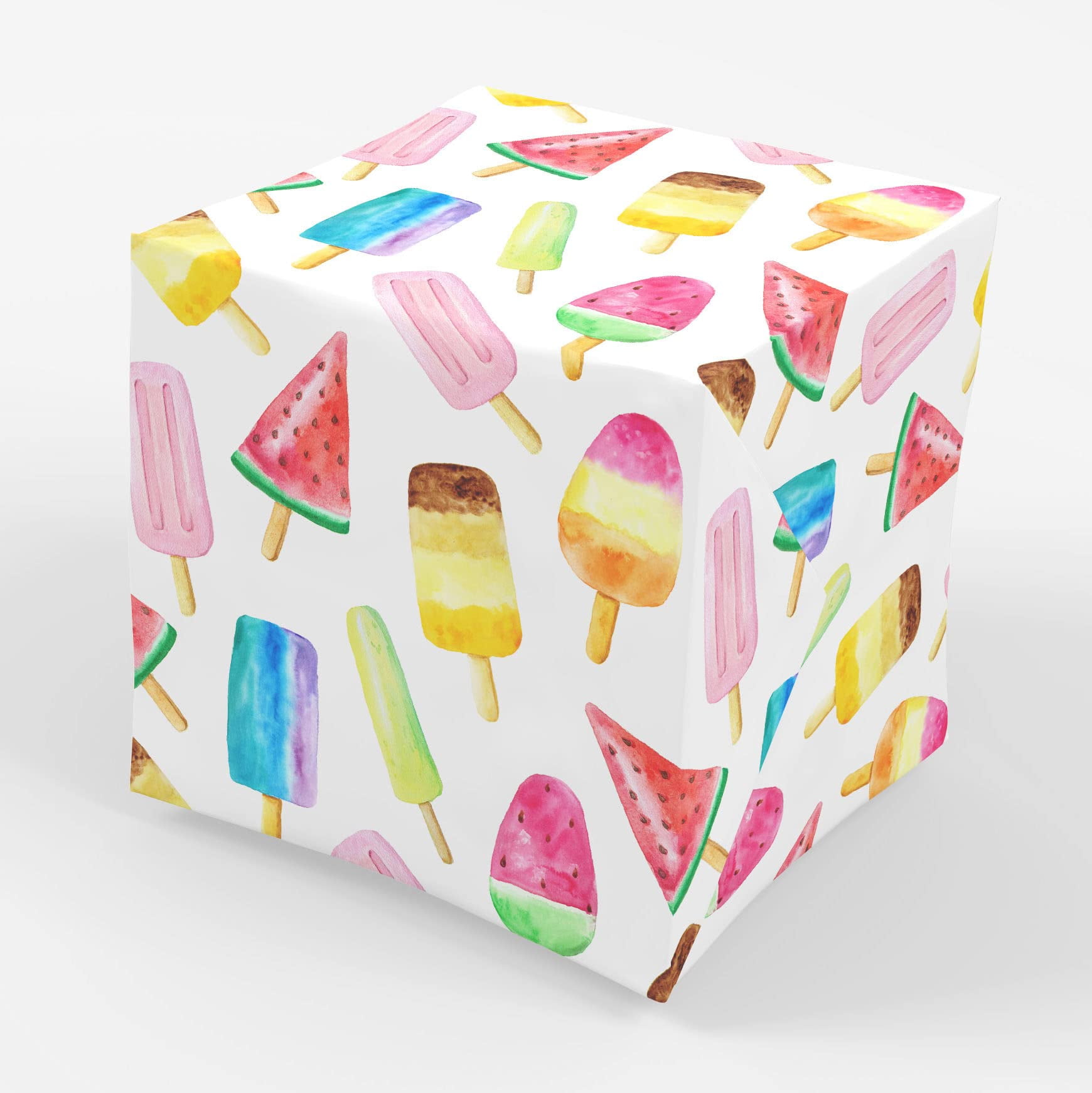 Popsicle Gift Wrap Ice MSF2 Cream Birthday Party, Folded Flat 30 x 20 ...