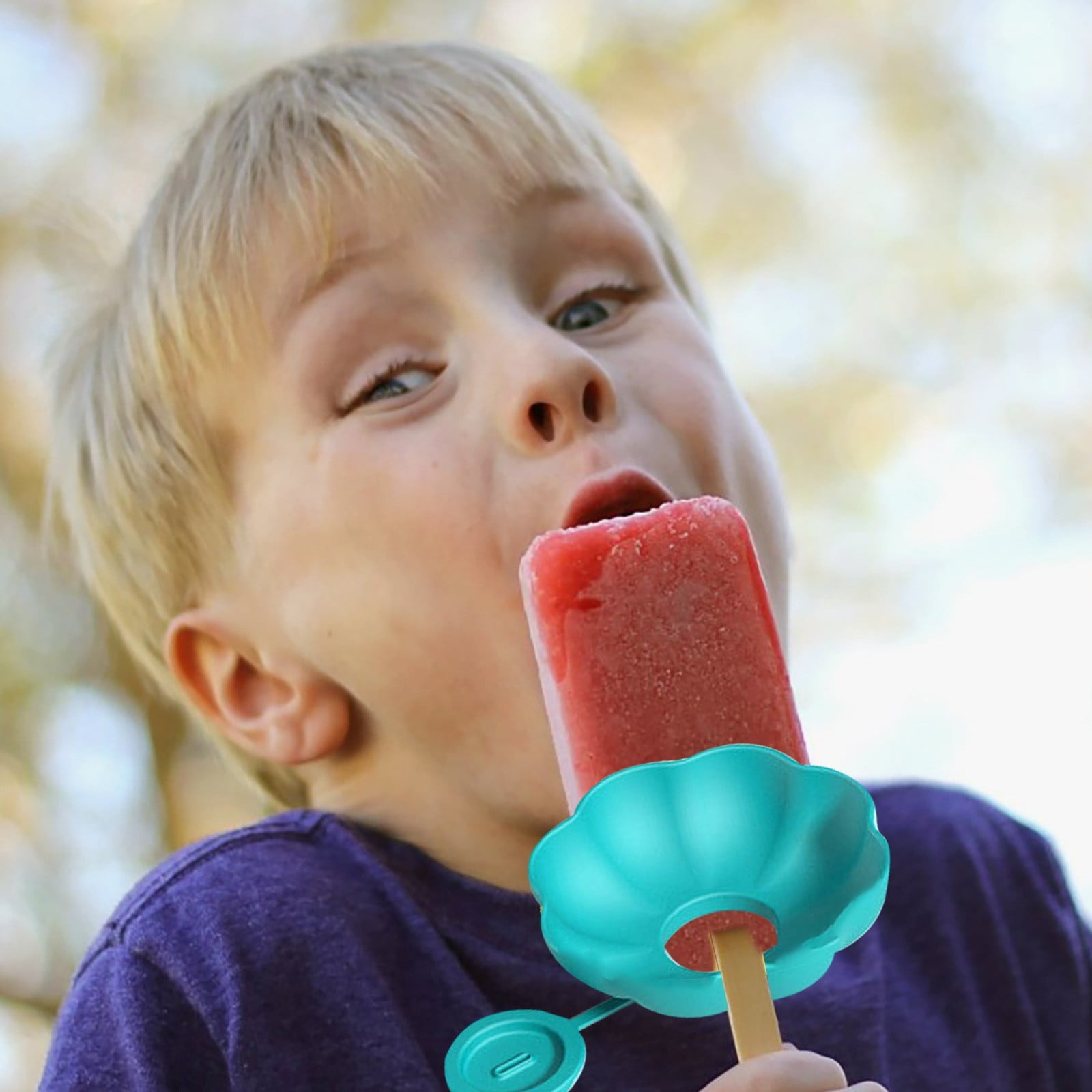 Popsicle Holders for Kids, Drip Free Silicone Popsicle Holder, Mess ...