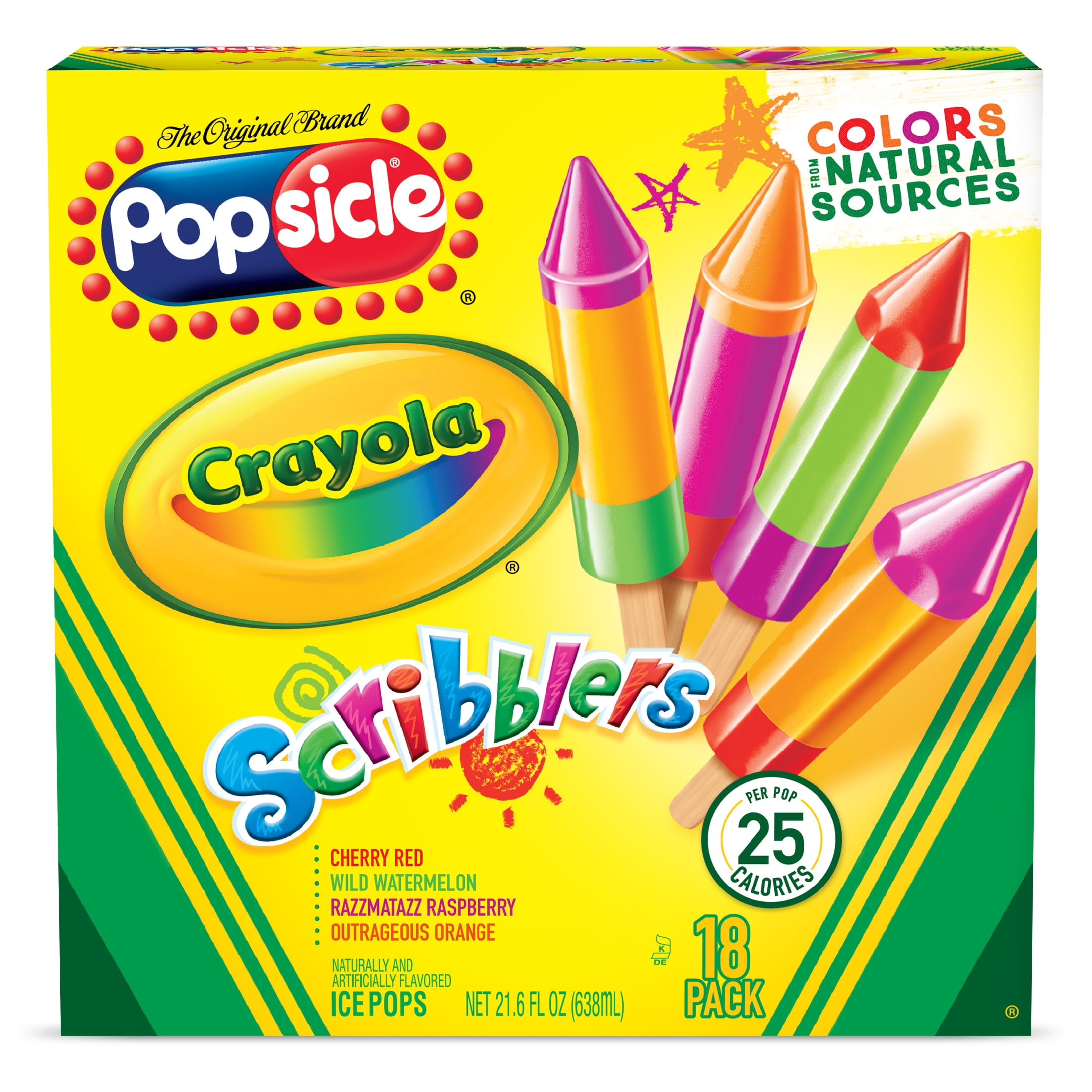 Popsicle Ice Pops Scribblers 21.6 fl oz 18 Pack - Walmart.com