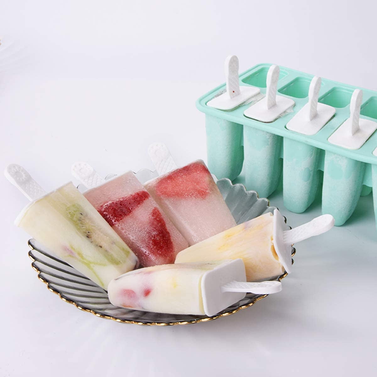 Popsicle Mold, 4/6 Grids Silicone Ice Pop Molds BPA Free Popsicle Mold ...