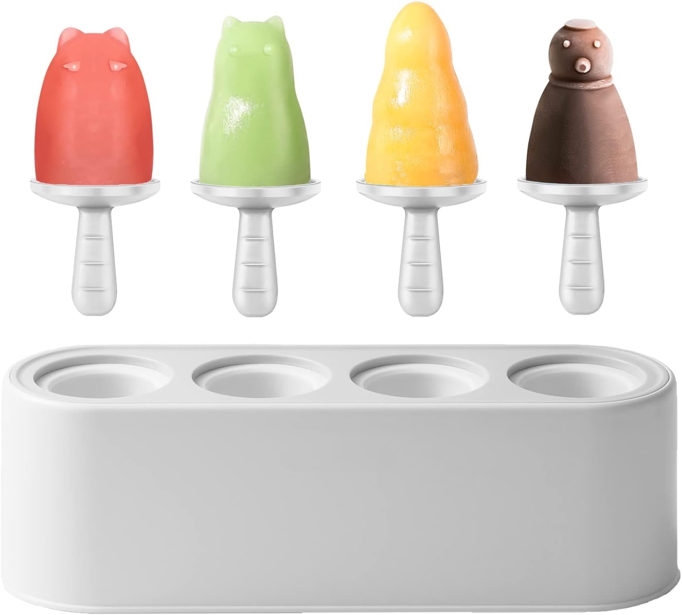 Popsicle Mold Set 4 Pieces Homemade Silicone Popsicle Maker Easy ...