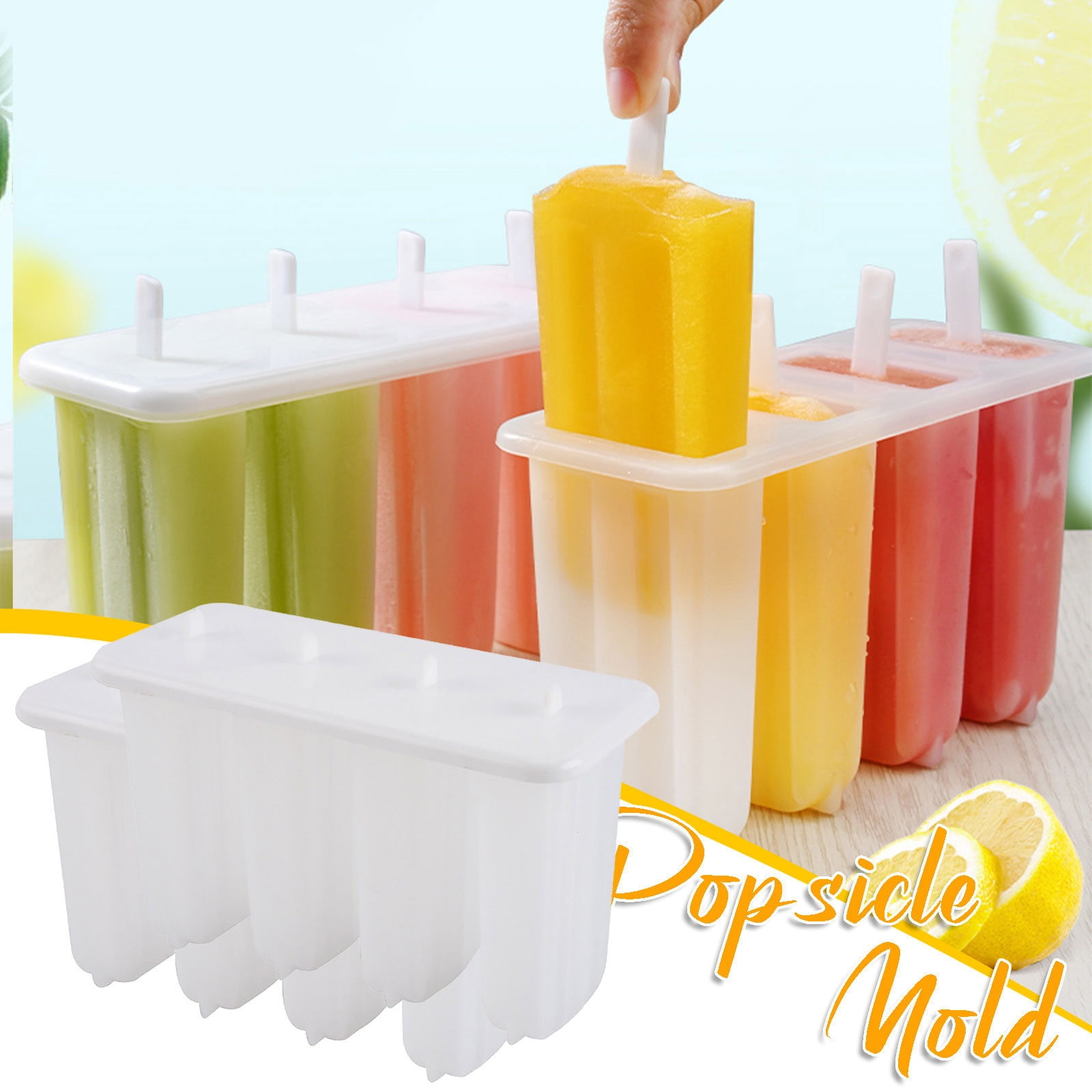 Popsicle Mold Set | Food-Grade Plastic Popsicle Ice Cream Maker With ...