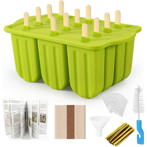 Popsicle Molds 12 Pieces Silicone Ice Pop Molds Popsicle Mold Reusable ...