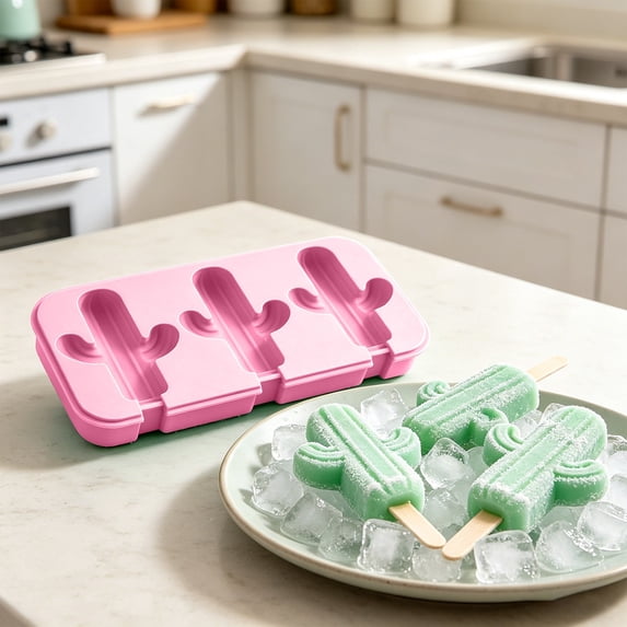 Popsicle Molds 3 Pieces Silicone Ice Pop Molds Popsicle Mold Reusable ...