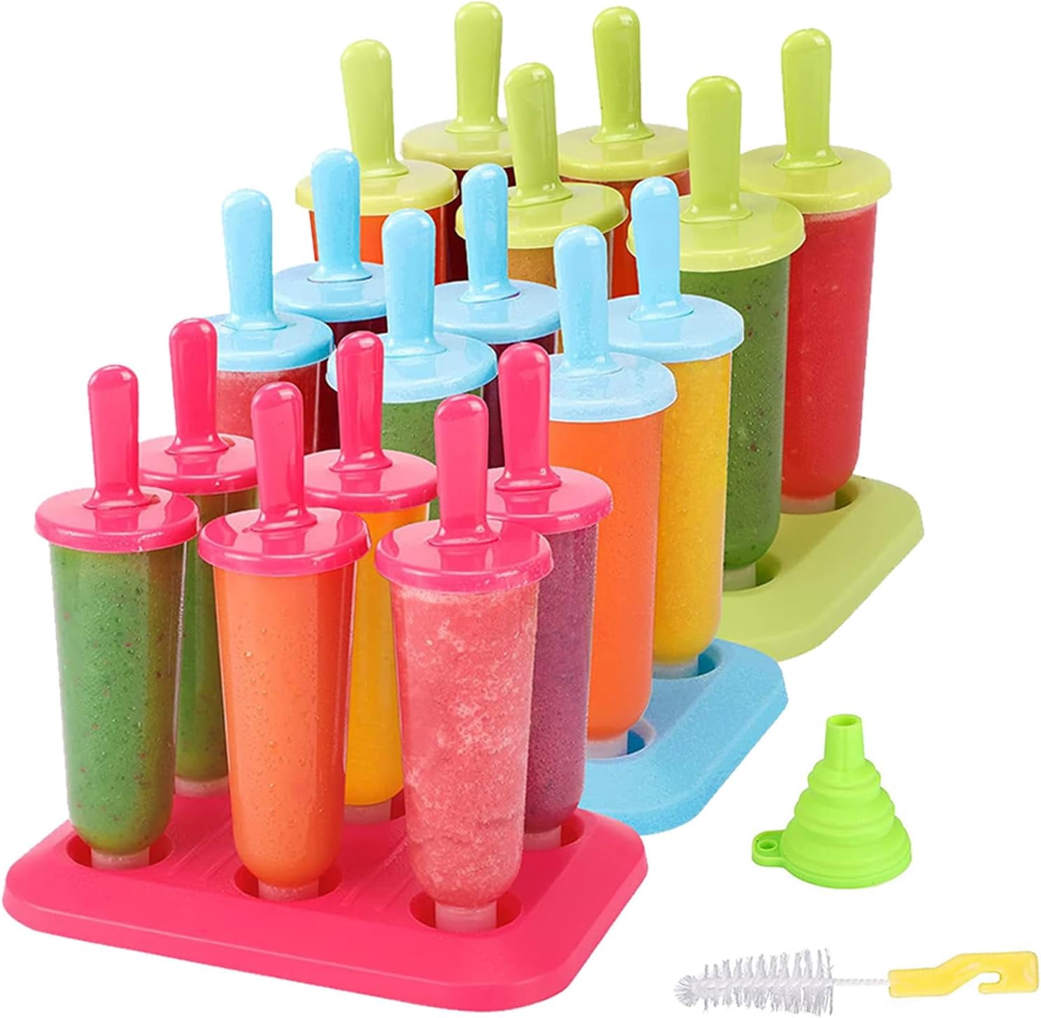 Popsicle Molds 3 Sets Popsicle Molds Popsicle Maker with Funnel and ...