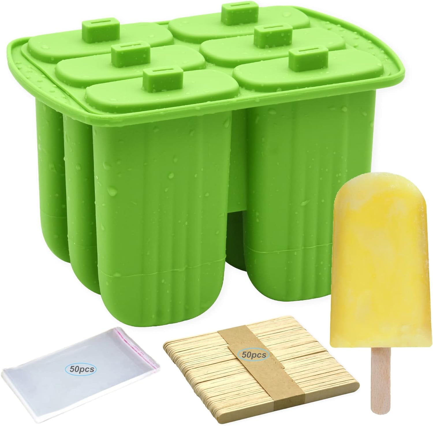 Popsicle Molds,6 Pieces Popsicles Molds Silicone BPA Free,Homemade ...
