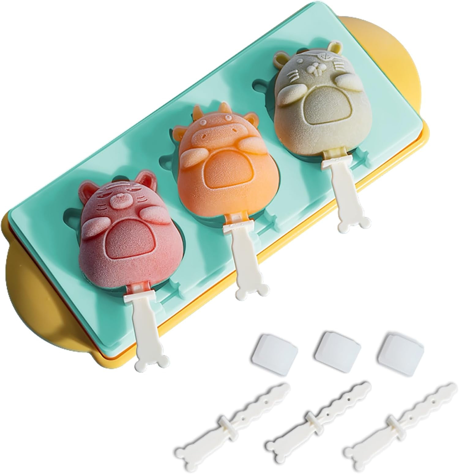 Popsicle Molds Ice Pop Molds 3 Cavities Ice Cream Mold & fruit Cake Pop ...