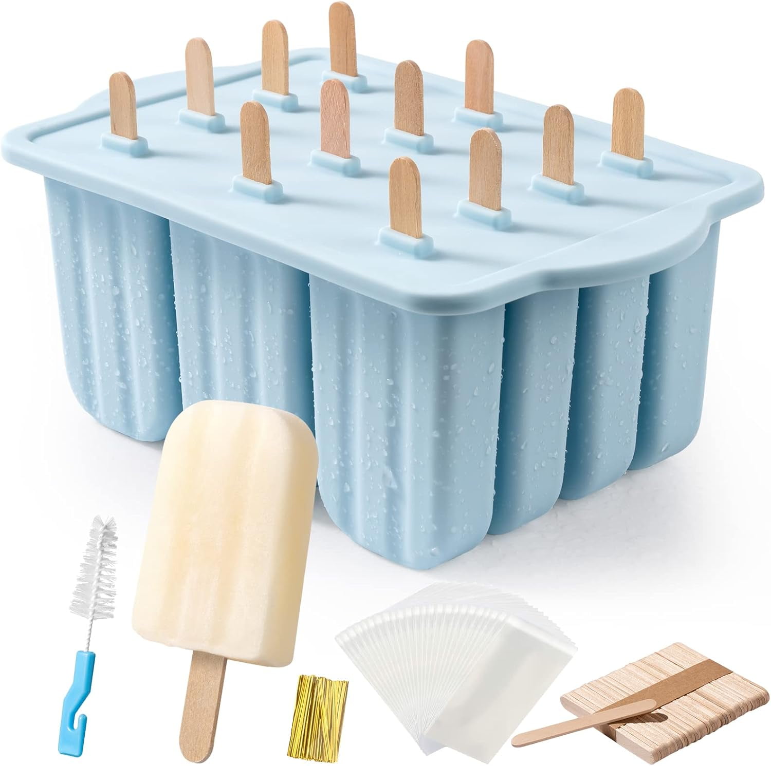 Popsicle Molds for Kids, 9 Pieces Popsicles Molds Silicone BPA- Free ...