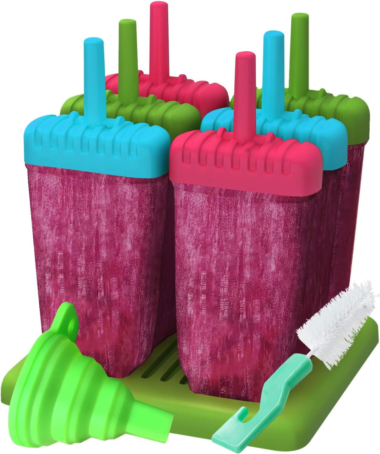 Popsicle Molds, Set of 6 Reusable Popsicle Molds, Easy Release Popsicle ...