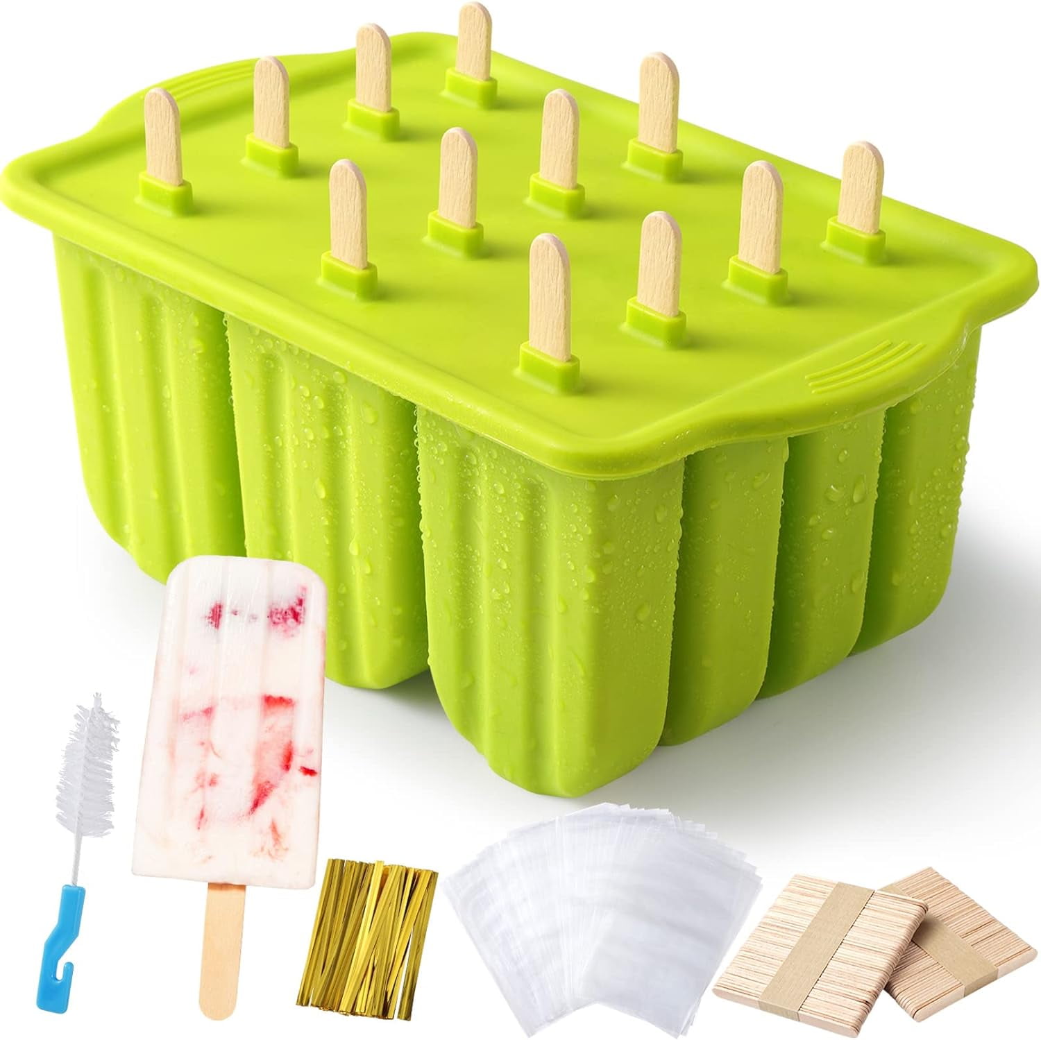 Popsicle Molds Silicone BPA-free,12 Pieces Popsicle Trays for Freezer ...