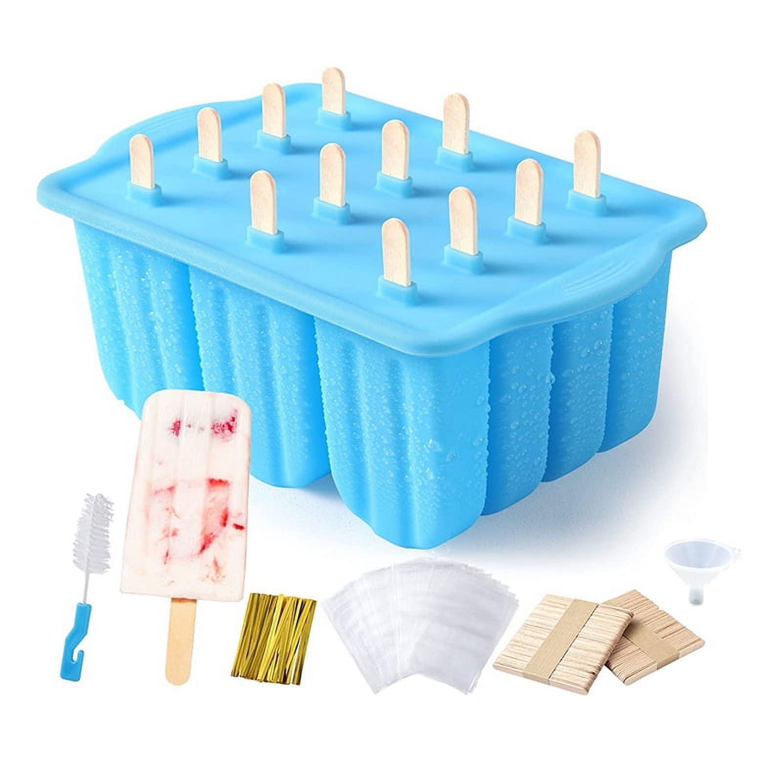 Popsicle Molds Silicone -Free, 12 Pieces Popsicle Trays for Freezer ...